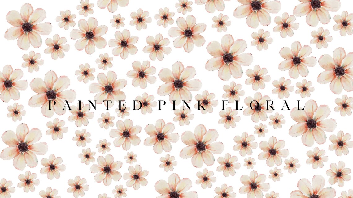 Neutral Flowers Desktop Wallpaper Modern Aesthetic Laptop - Etsy