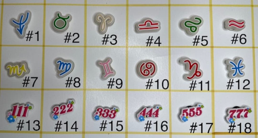Glow in Dark Zodiac Sign & Angel Numbers Shoe Charms - Etsy