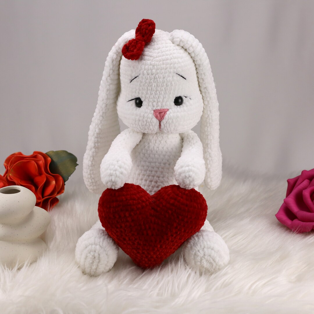 Handmade Amigurumi Bunny Doll, Crochet Rabbit Toy, Cute Plush Bunny ...