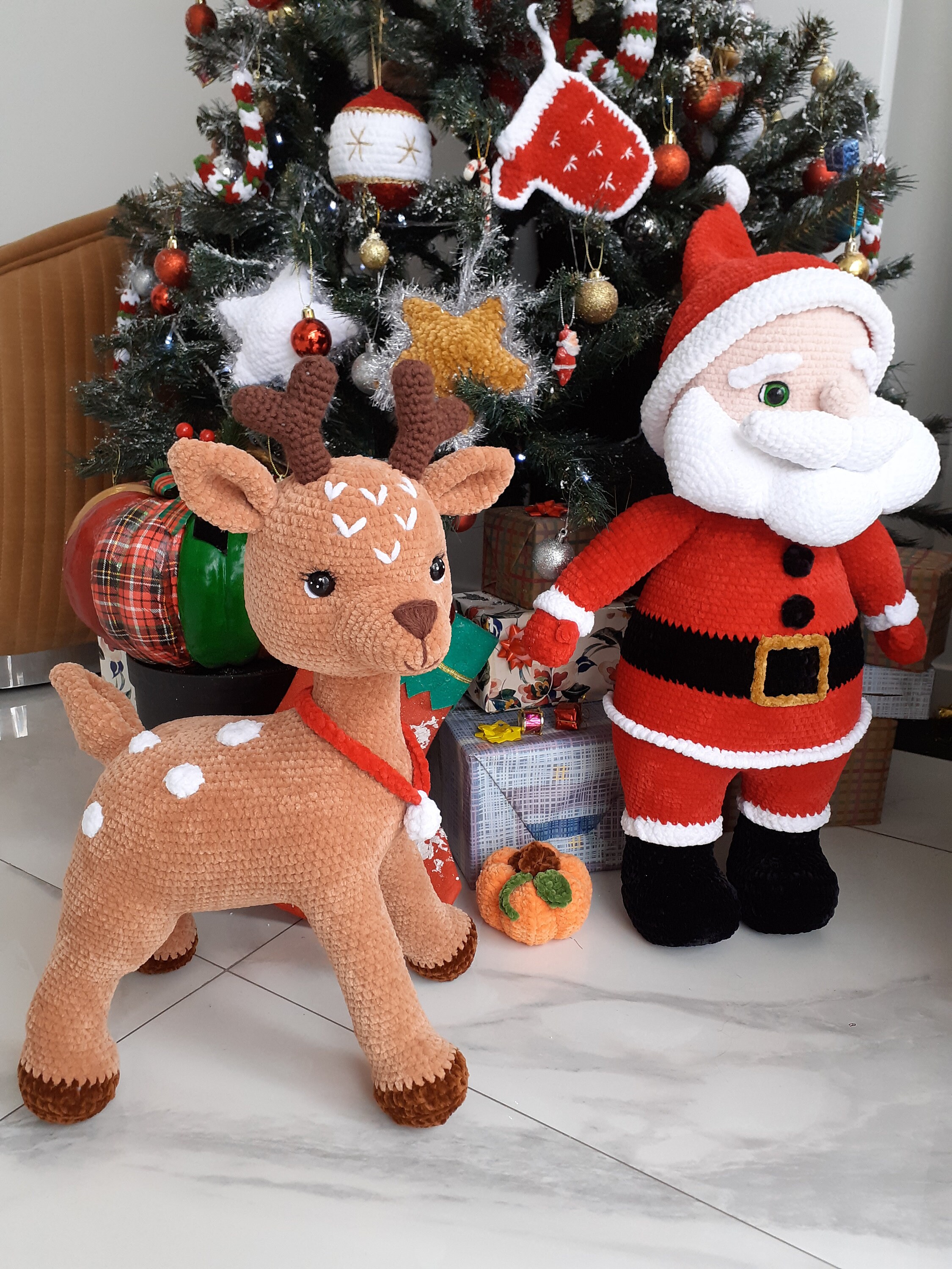 Handmade Knitted Santa Claus, Amigurumi Christmas Gifts, Crochet Santa ...