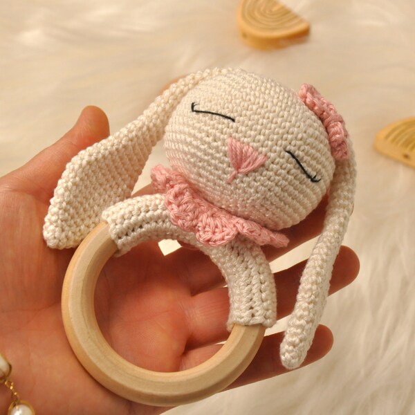 Bunny Rattle - Etsy