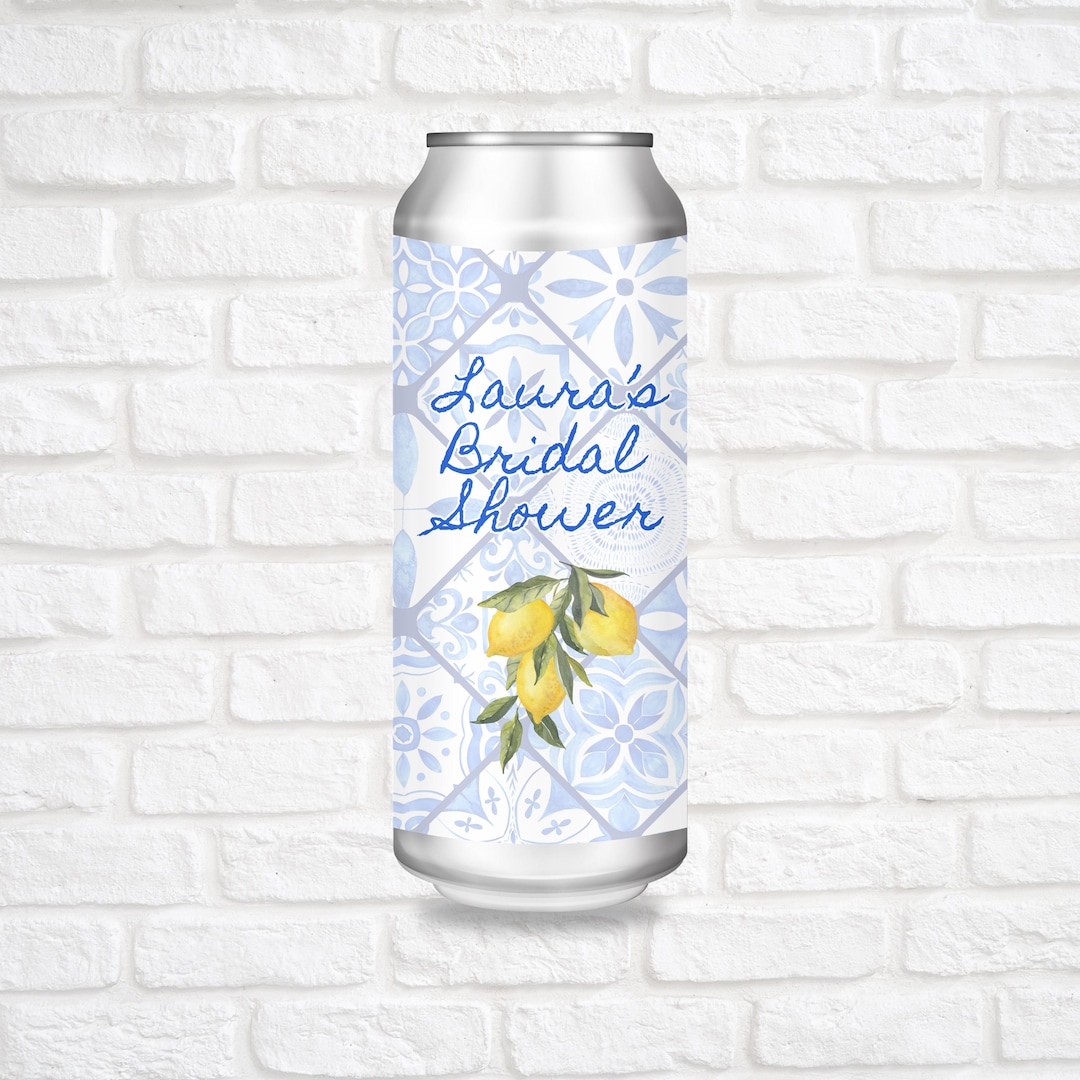 Amalfi Coast Bridal Shower Drink Labels, Custom Seltzer Sticker, Skinny ...