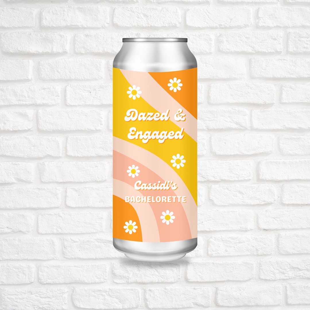 Dazed and Engaged Bachelorette Drink Labels, Custom Seltzer Sticker ...