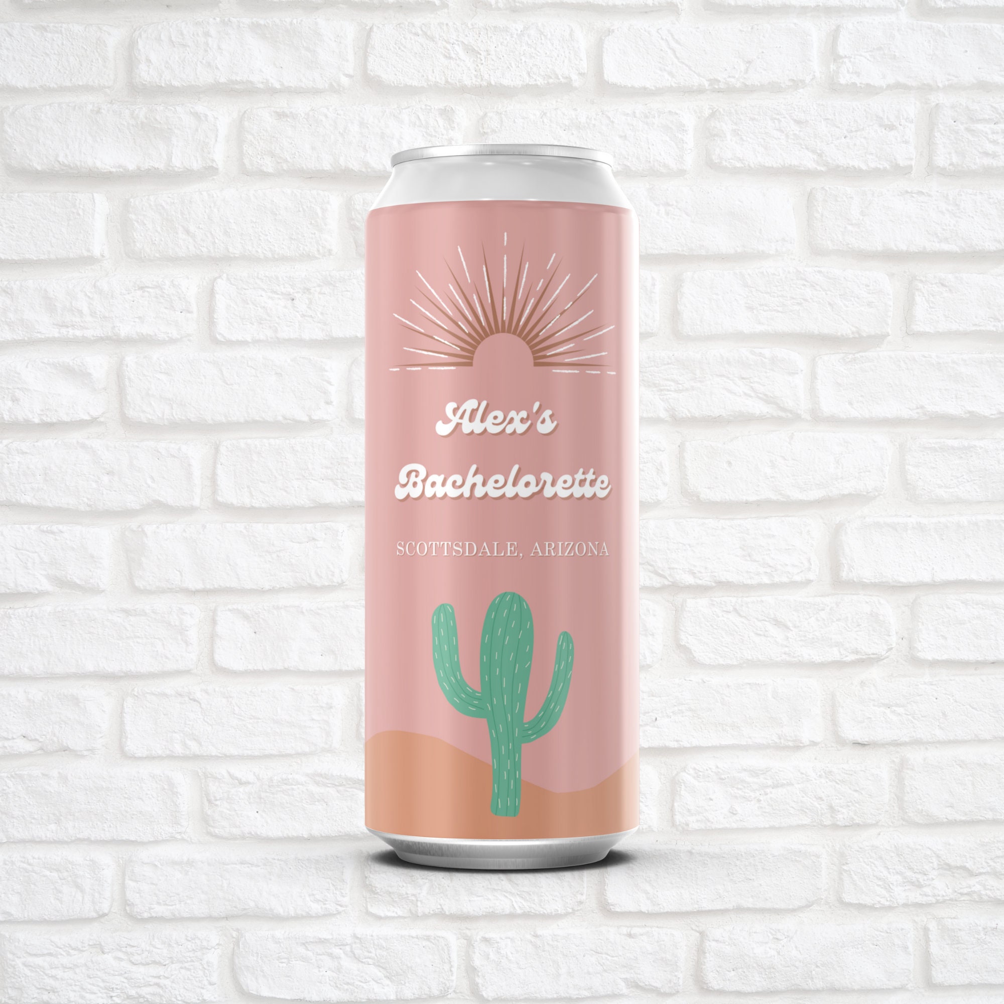 Arizona Desert Bachelorette Drink Labels, Custom Seltzer Sticker ...