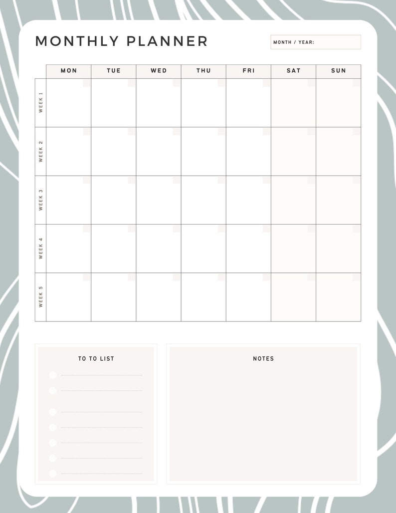 Productivity Planner Printable ADHD Friendly Planner Undated - Etsy