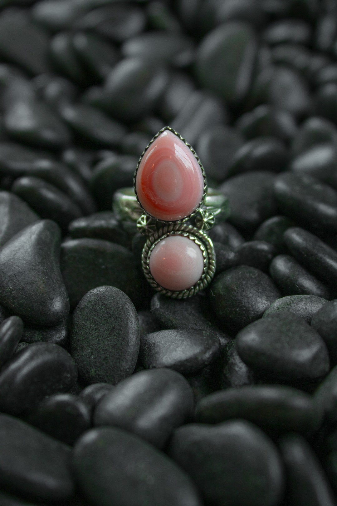 Pink Conch Adjustable Ring - Etsy