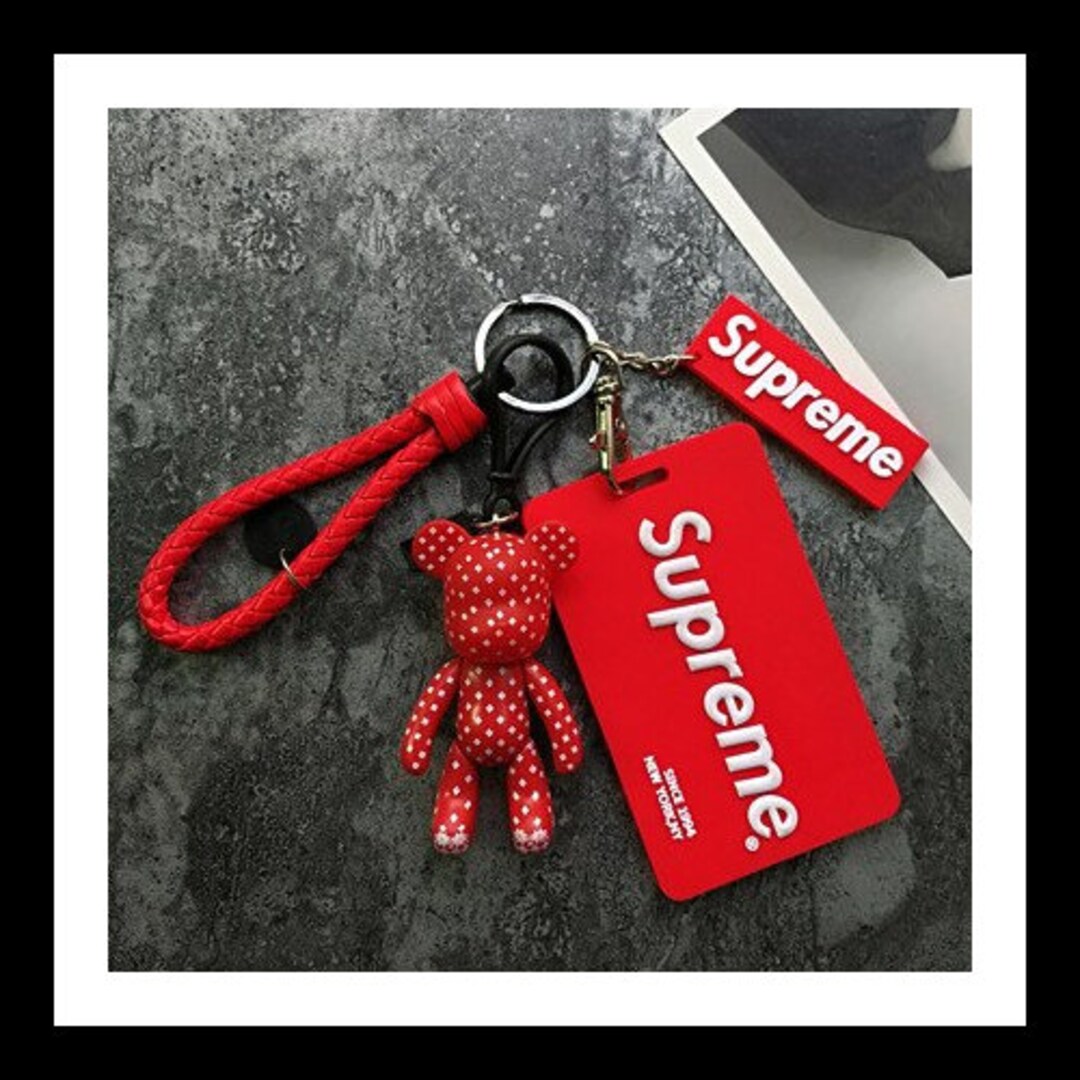 SUPREME KEYCHAIN Bear Lanyard Bus Card Set Accessories - Etsy