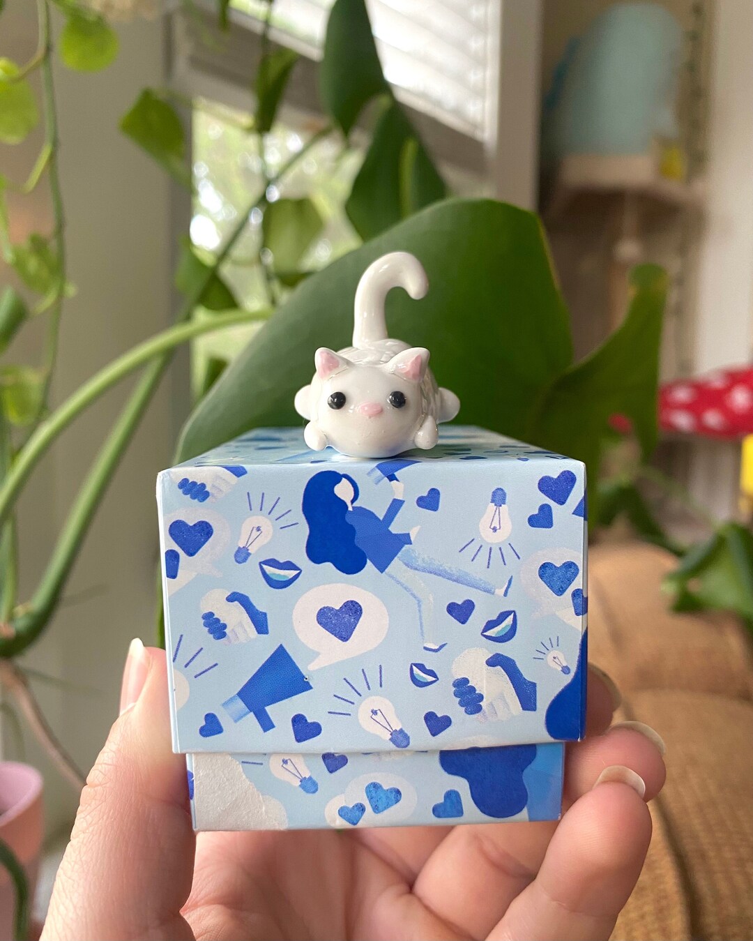 Tiny Clay Cat Friend / Cutie Kitty Desk Buddy / Polymer Clay Mini Kitty ...