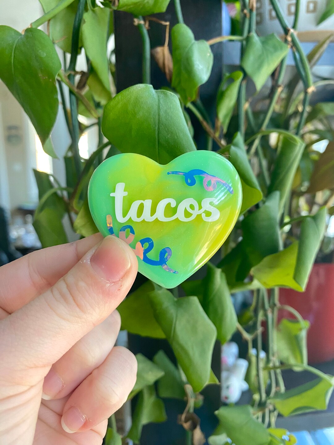 Tacos Heart Shape Resin Magnet / Adorable Colorful Magnet / Funky ...