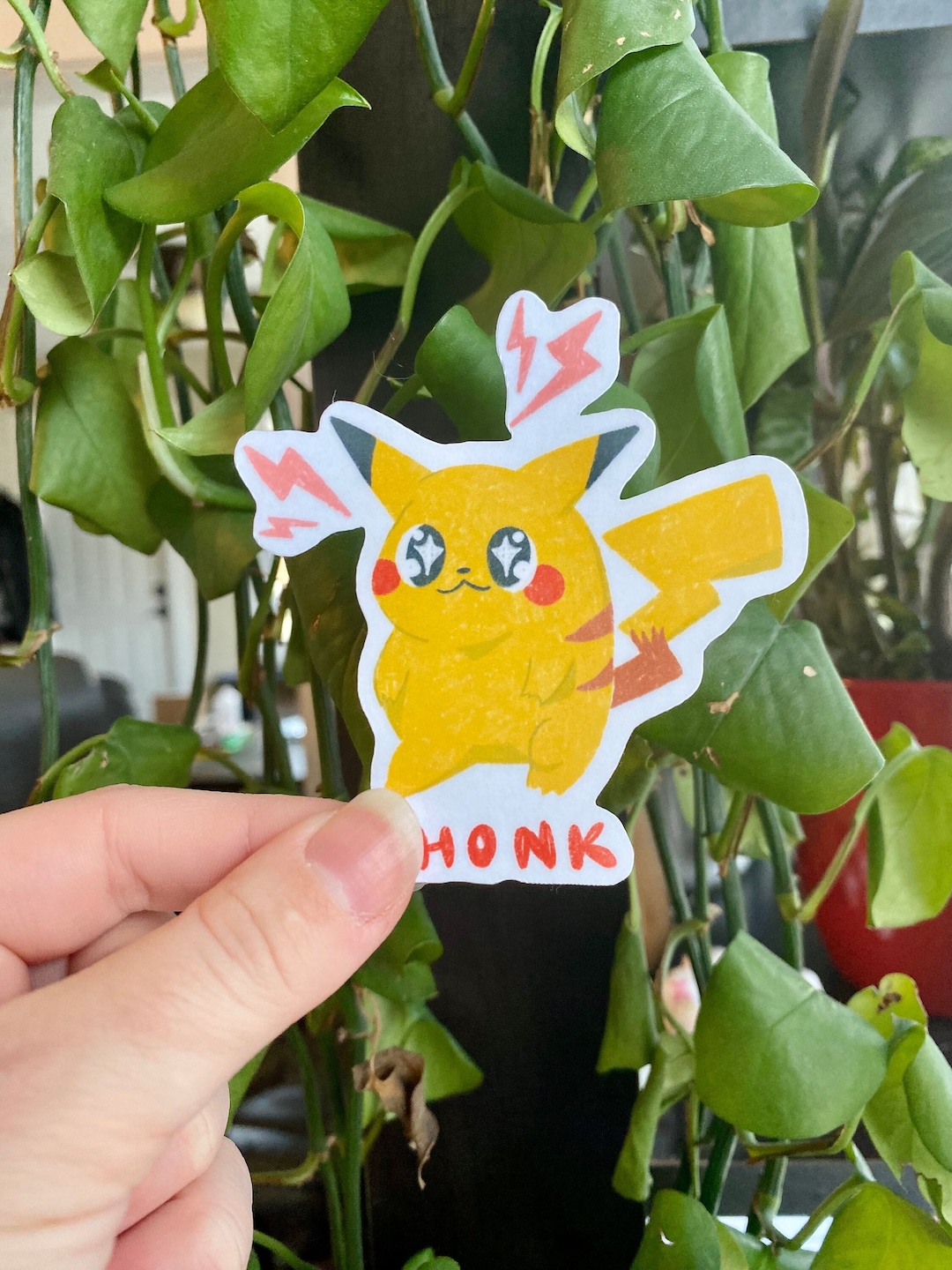 Chubby Pika Sticker / Cute Poke Anime Sticker / Diecut Laptop Sticker ...