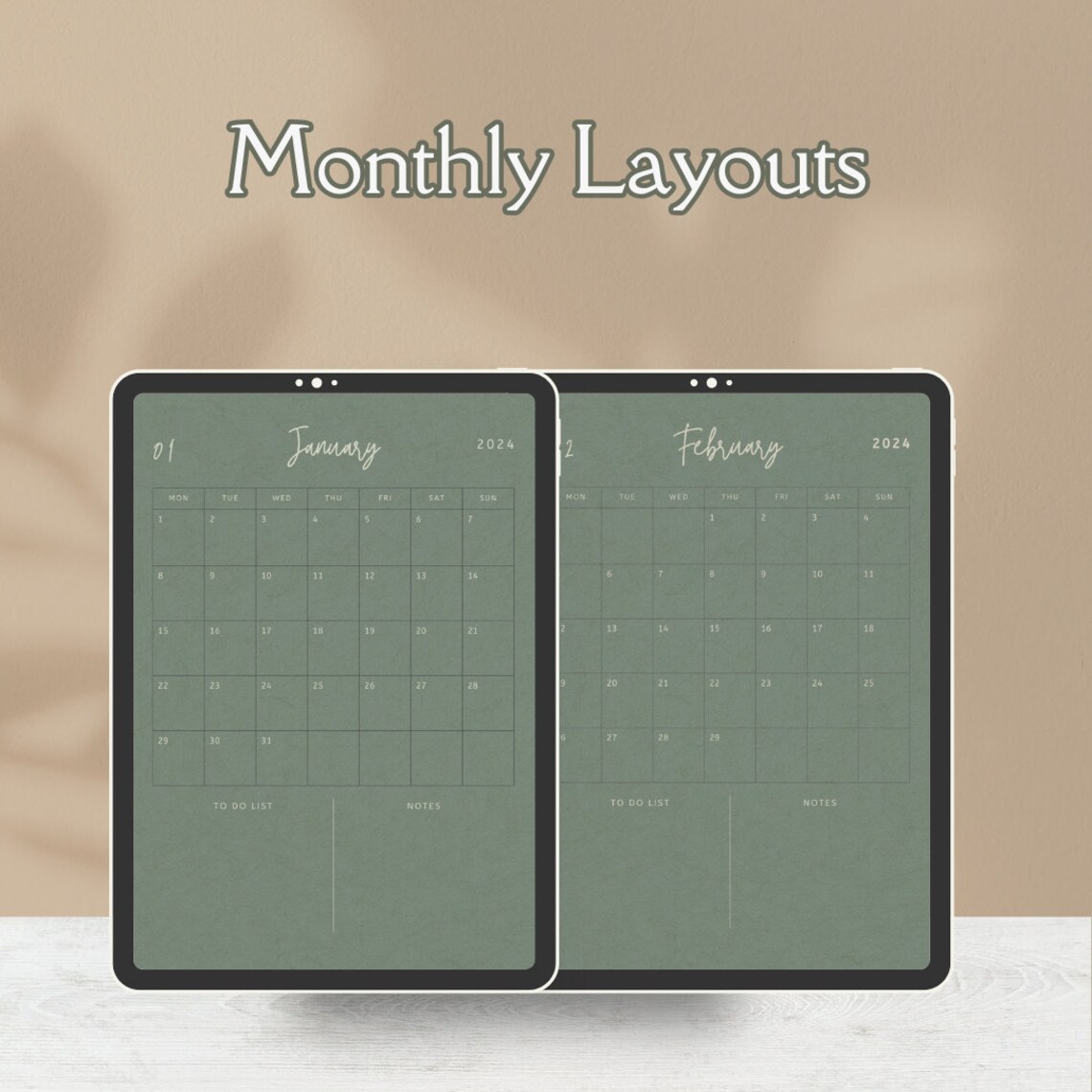 2024 A New Beginning Digital Planner iPad Planner Monthly Planner 2024 ...