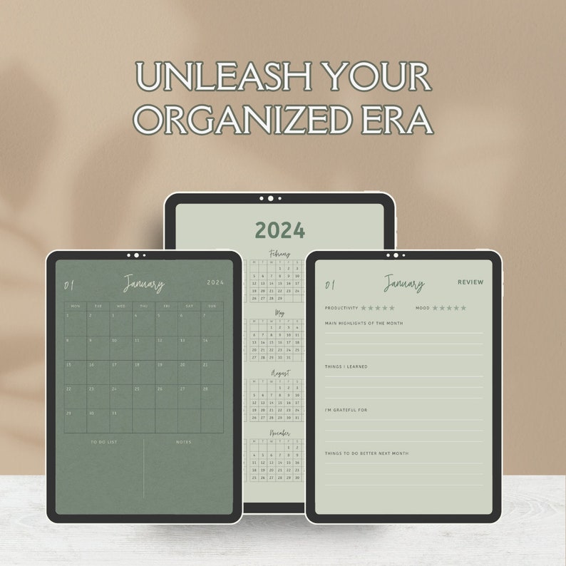 2024 A New Beginning Digital Planner iPad Planner Monthly Planner 2024 ...