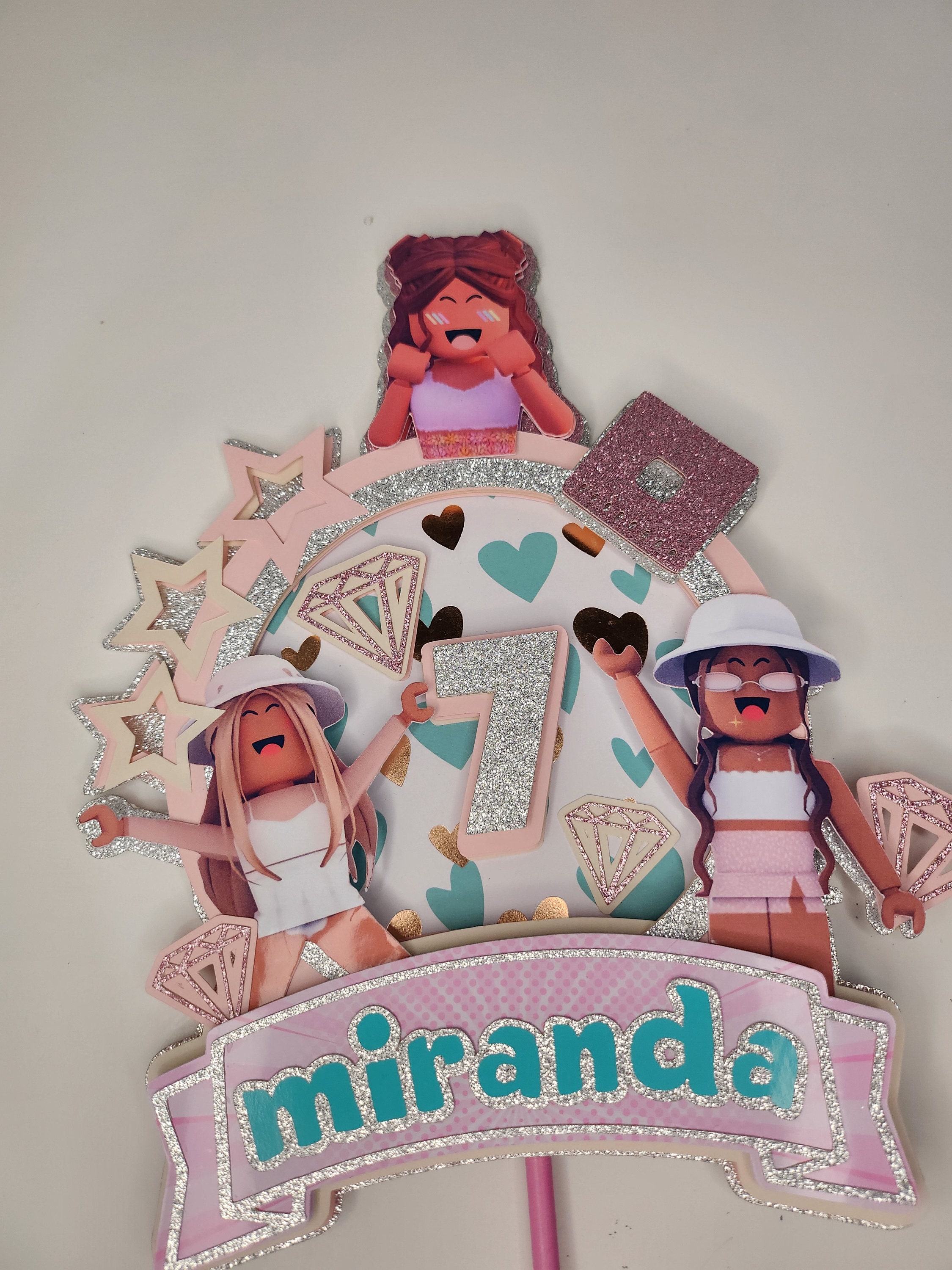 Cake Topper Pink Roblox, Birthdays and Celebrations - Etsy