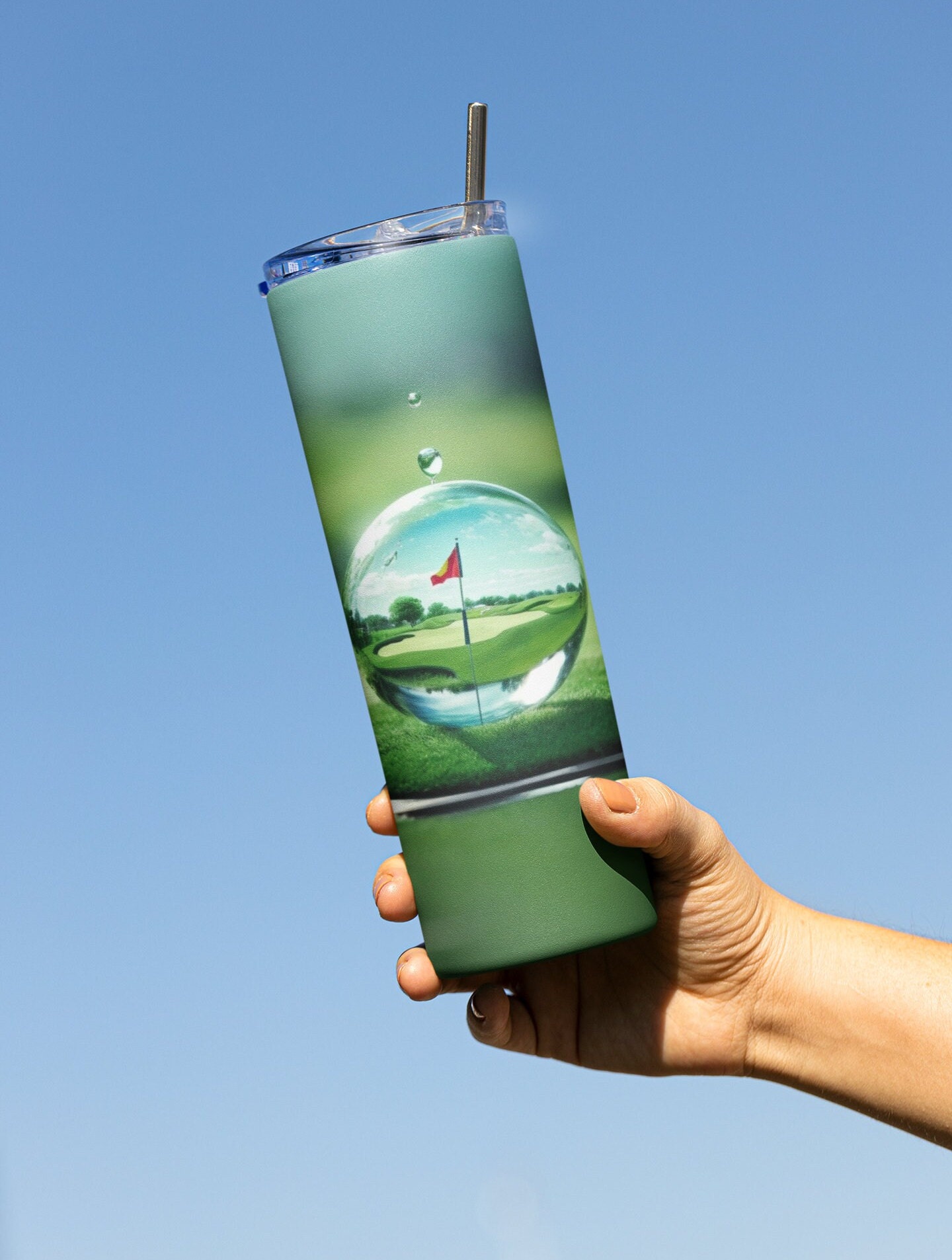 Golf Scene Water Drop Sublimation Tumbler Wrap, Unique Golf Wrap Design ...