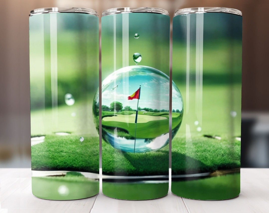 Golf Scene Water Drop Sublimation Tumbler Wrap, Unique Golf Wrap Design ...