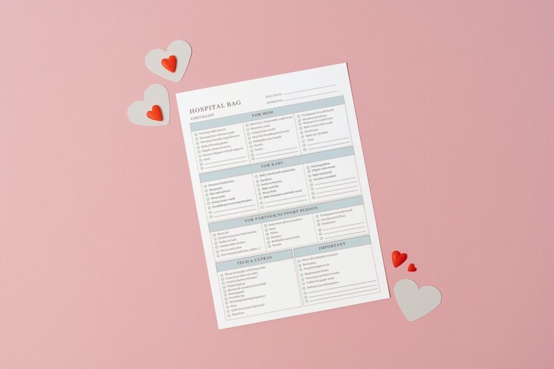Labor and Delivery Checklist Hospital Bag Check List Mom Babyprintable ...