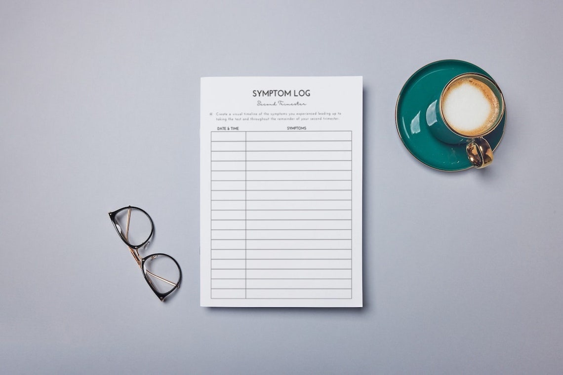 Pregnancy Symptom Log Pregnancy Tracker Printable Prenatal Symptom Log ...