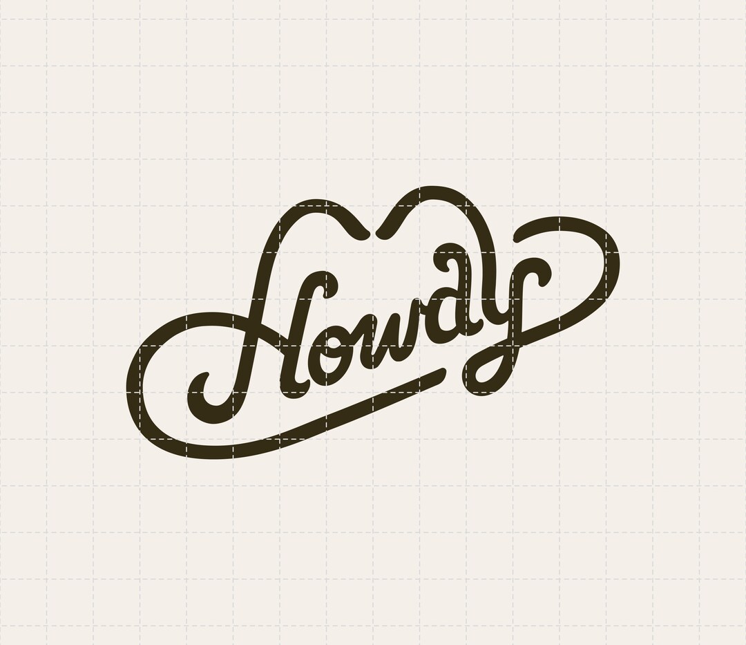 Howdy Svg Hand Lettering Typography Script Art 1950s Country Clipart ...