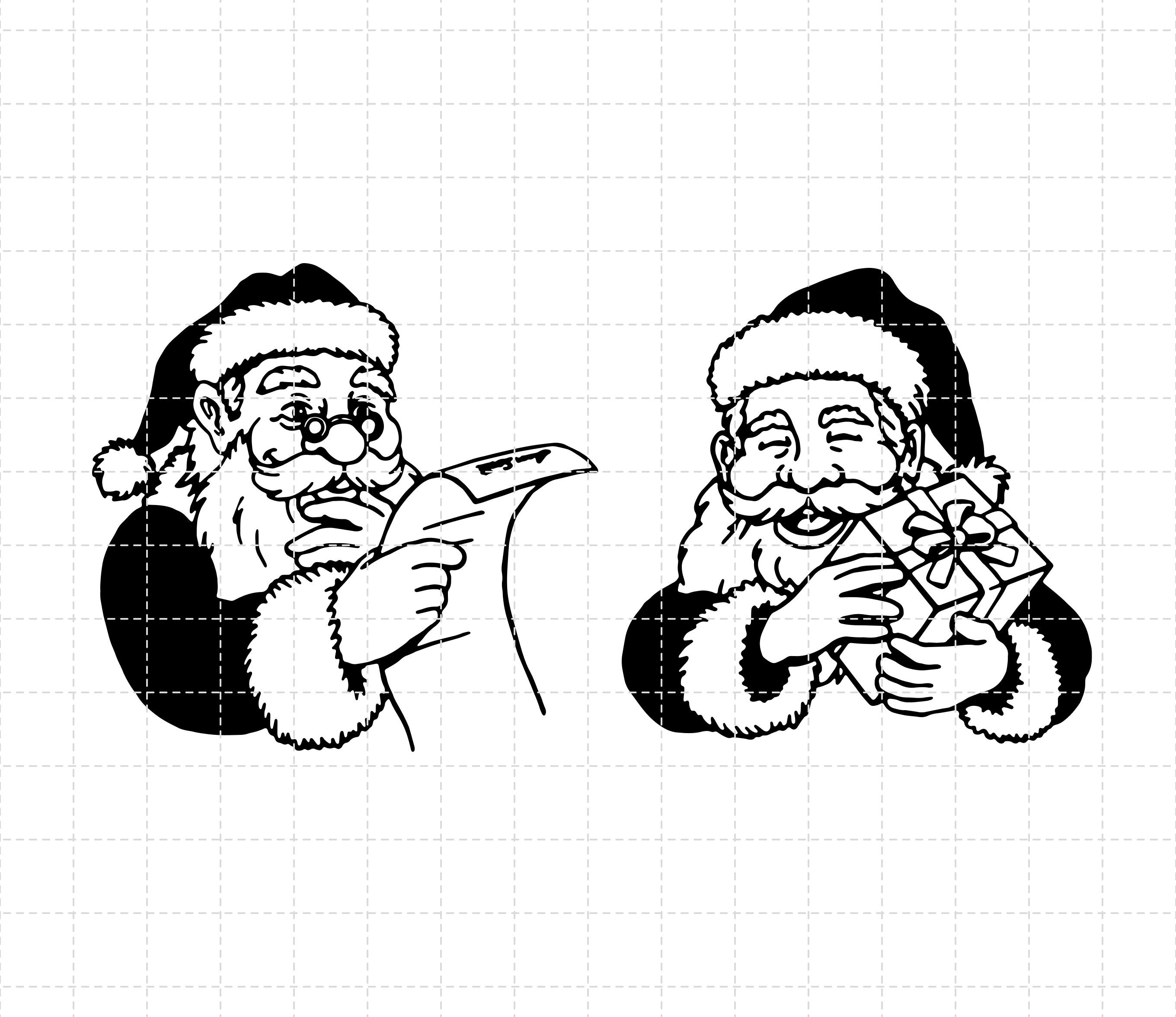 Vintage Santa Claus Svg Bundle Retro Santa Clipart 1950s Christmas Svg ...
