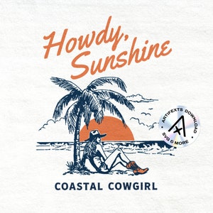Retro Western Coastal Cowgirl PNG Vintage Surf Illustration Boho ...