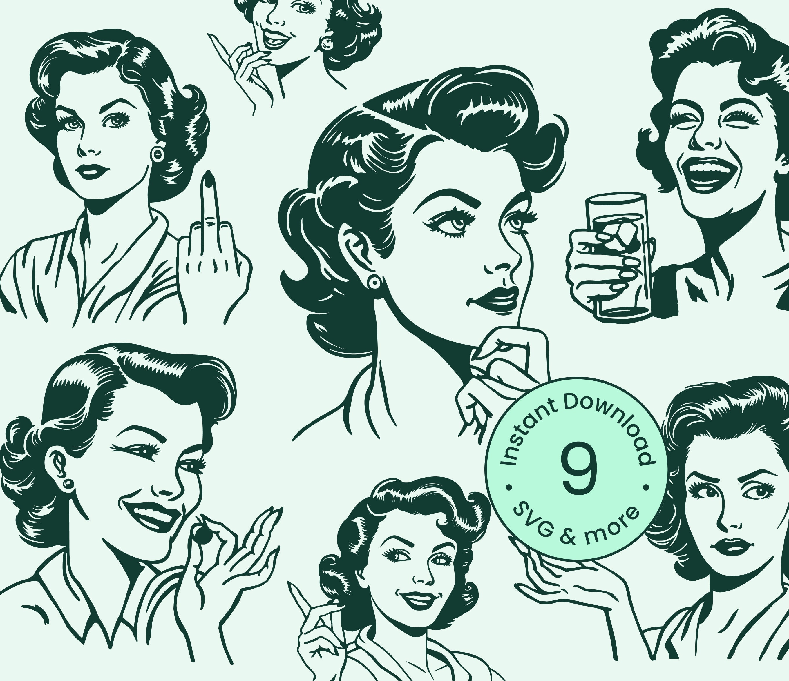 50s Style Clip Art