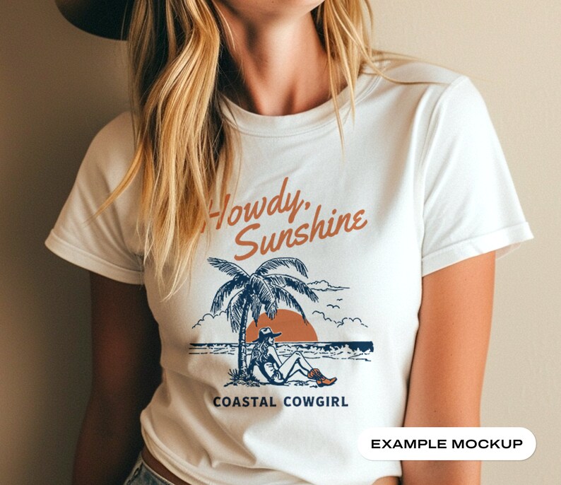 Retro Western Coastal Cowgirl PNG Vintage Surf Illustration Boho ...