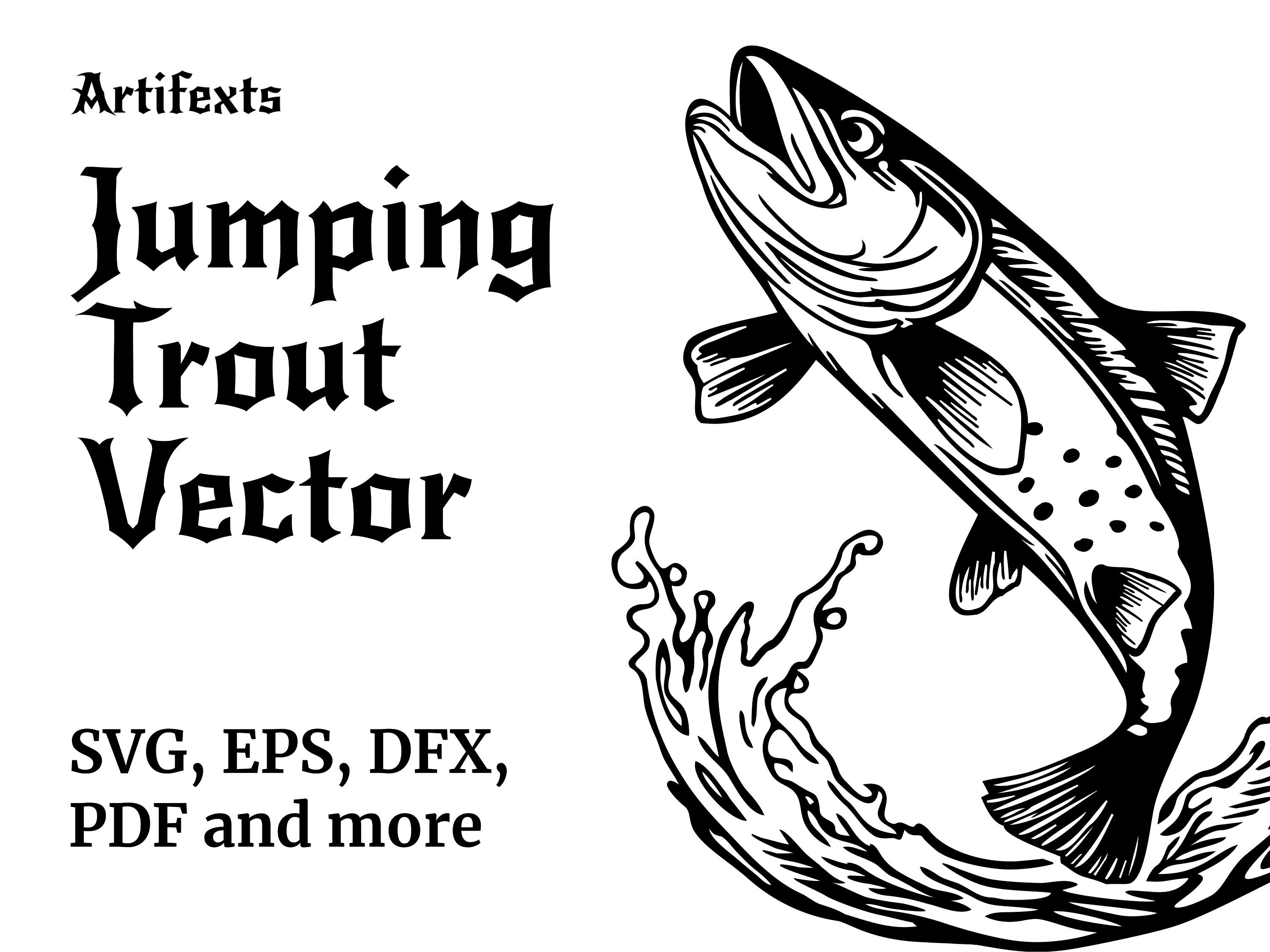 Jumping Trout Drawing