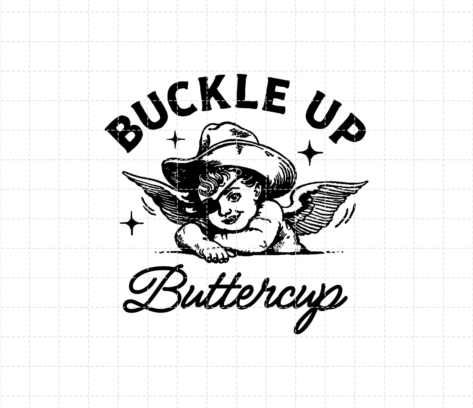 Retro Cowboy Angel SVG Buckle up Buttercup Vintage Boho Western Cowgirl ...
