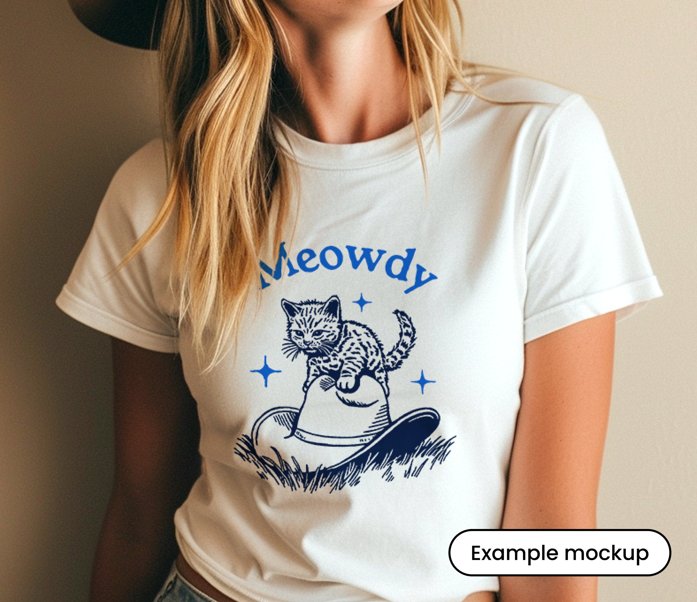 Meowdy SVG Retro Cat on Cowboy Hat Vintage Boho Bohemian Western ...