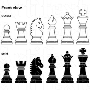 3D Chess Bundle Svg, Chess Pieces, King Queen Bishop Knight Rook Pawn ...