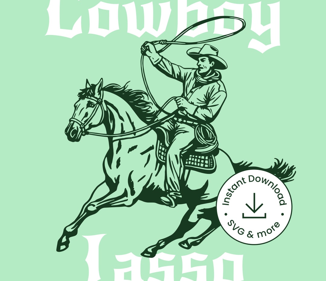 Cowboy Lasso Svg Cowboy Rodeo Clipart Cowboy Roping Svg - Etsy