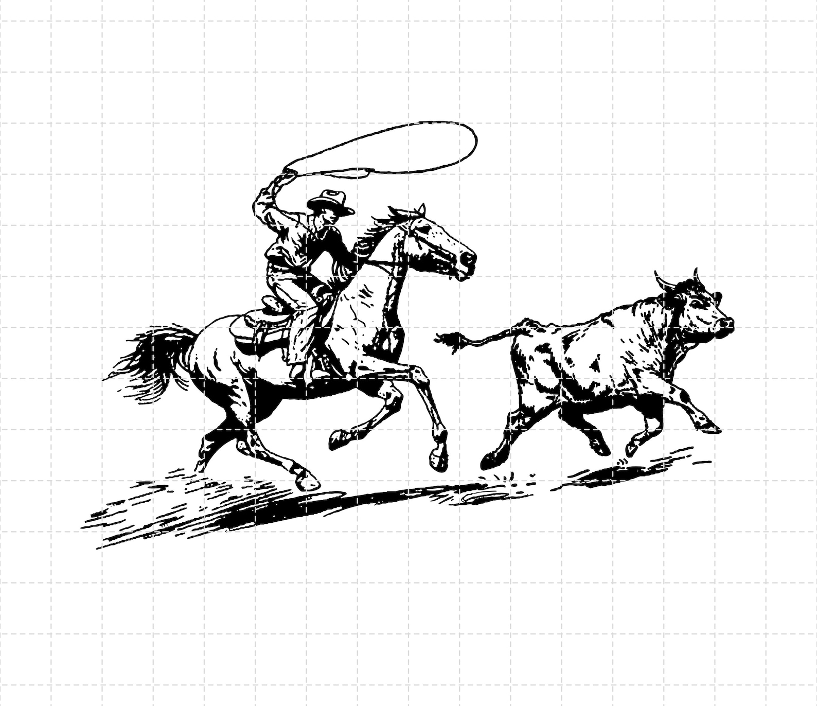 Cattle Wrangler Svg, Vintage Cowboy, Retro Bull Lasso Png, Western ...