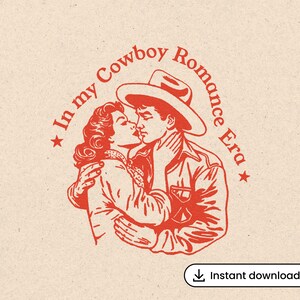 Retro Cowgirl Romance Graphic, Western Illustration (digital Download ...