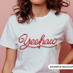 Yeehaw SVG Rope Lettering Typography Script Country Cowgirl Clipart ...