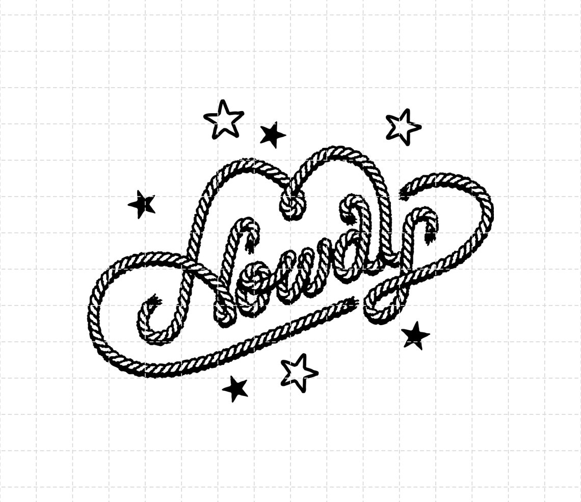 Howdy SVG Rope Lettering Vintage Typography Country Script Art Cricut ...