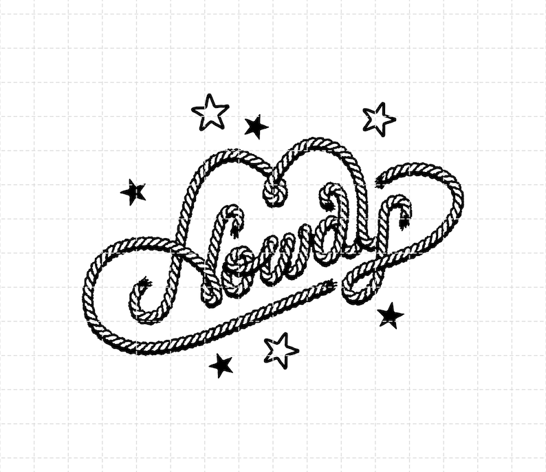 Howdy SVG Rope Lettering Vintage Typography Country Script Art Cricut ...
