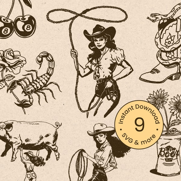 Cowboy Symbols Svg - Etsy