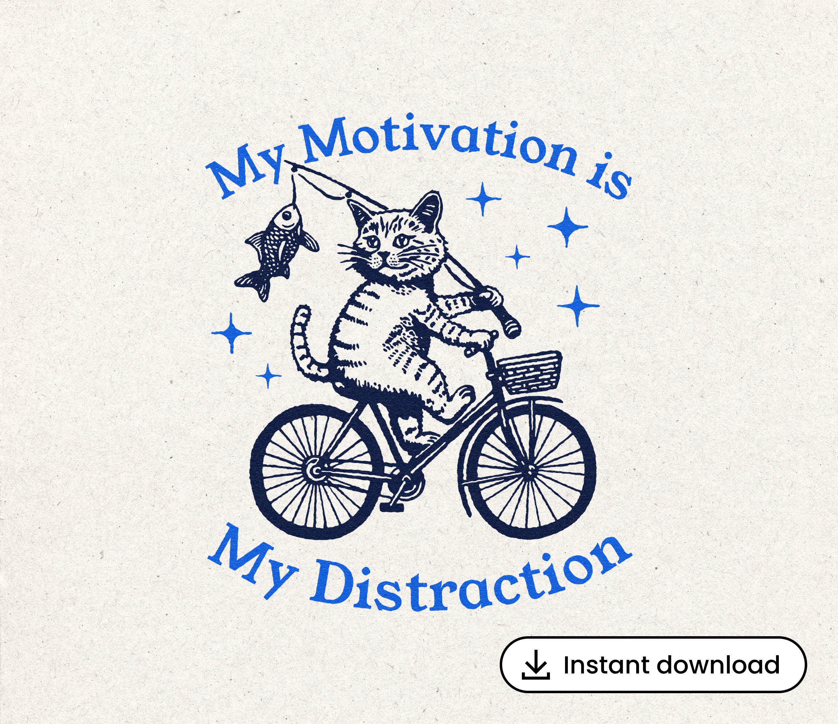 My Motivation is My Distraction SVG Vintage Cat Bicycle Silhouette ...