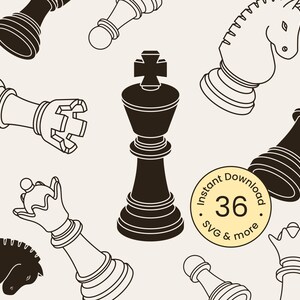 3D Chess Bundle Svg, Chess Pieces, King Queen Bishop Knight Rook Pawn ...