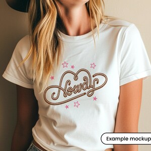 Howdy SVG Rope Lettering Vintage Typography Country Script Art Cricut ...