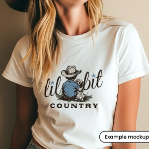 Lil' Bit Country PNG Vintage Cowboy Hat Kid Illustration Retro Western ...