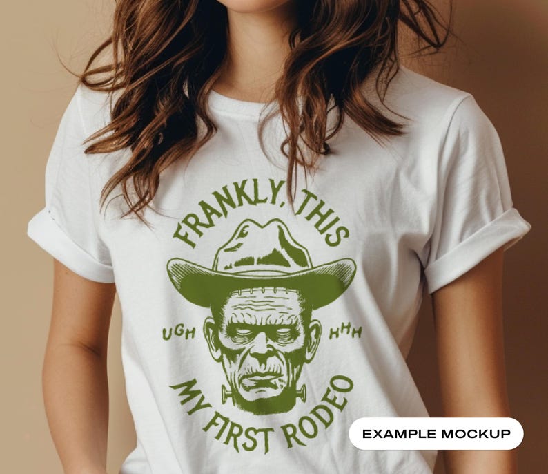 Frankly This My First Rodeo SVG Halloween Frankenstein Cowboy Clipart ...