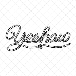 Yeehaw SVG Rope Lettering Typography Script Country Cowgirl Clipart ...