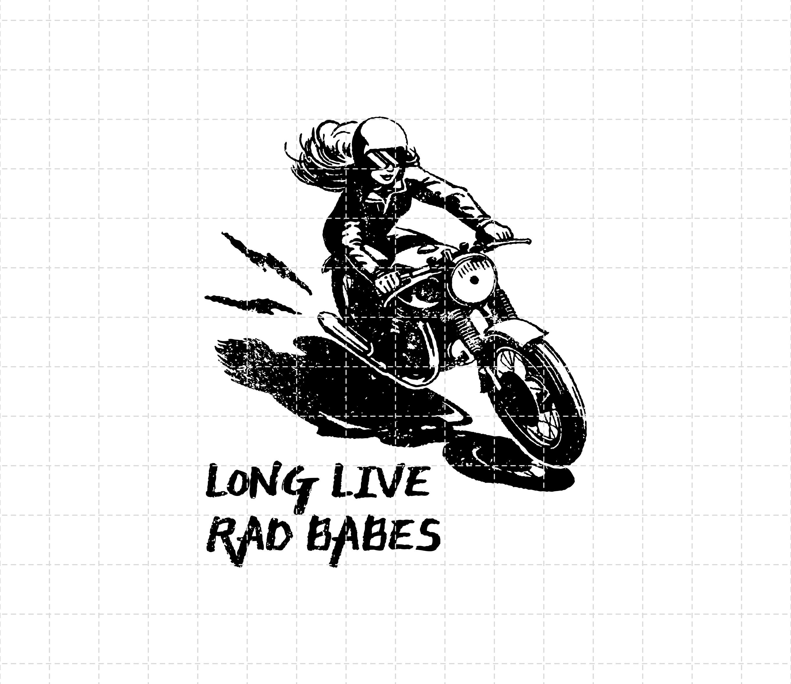 Rad Babe Motorcycle Club Graphic, Vintage Biker PNG SVG (digital ...