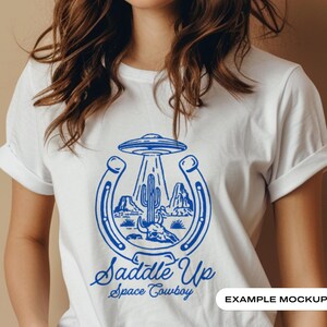 Saddle up Space Cowboy SVG Retro Alien Spaceship Vintage Western Scifi ...