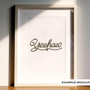 Yeehaw SVG Rope Lettering Typography Script Country Cowgirl Clipart ...