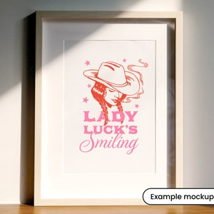 Lady Luck's Smiling SVG Vintage Cowgirl Silhouette Retro Clipart Comic ...