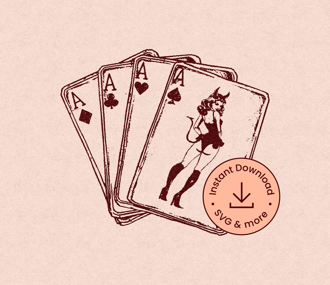 Playing Cards Svg, Poker Cards Clipart, Aces Svg, Card Silhouette ...