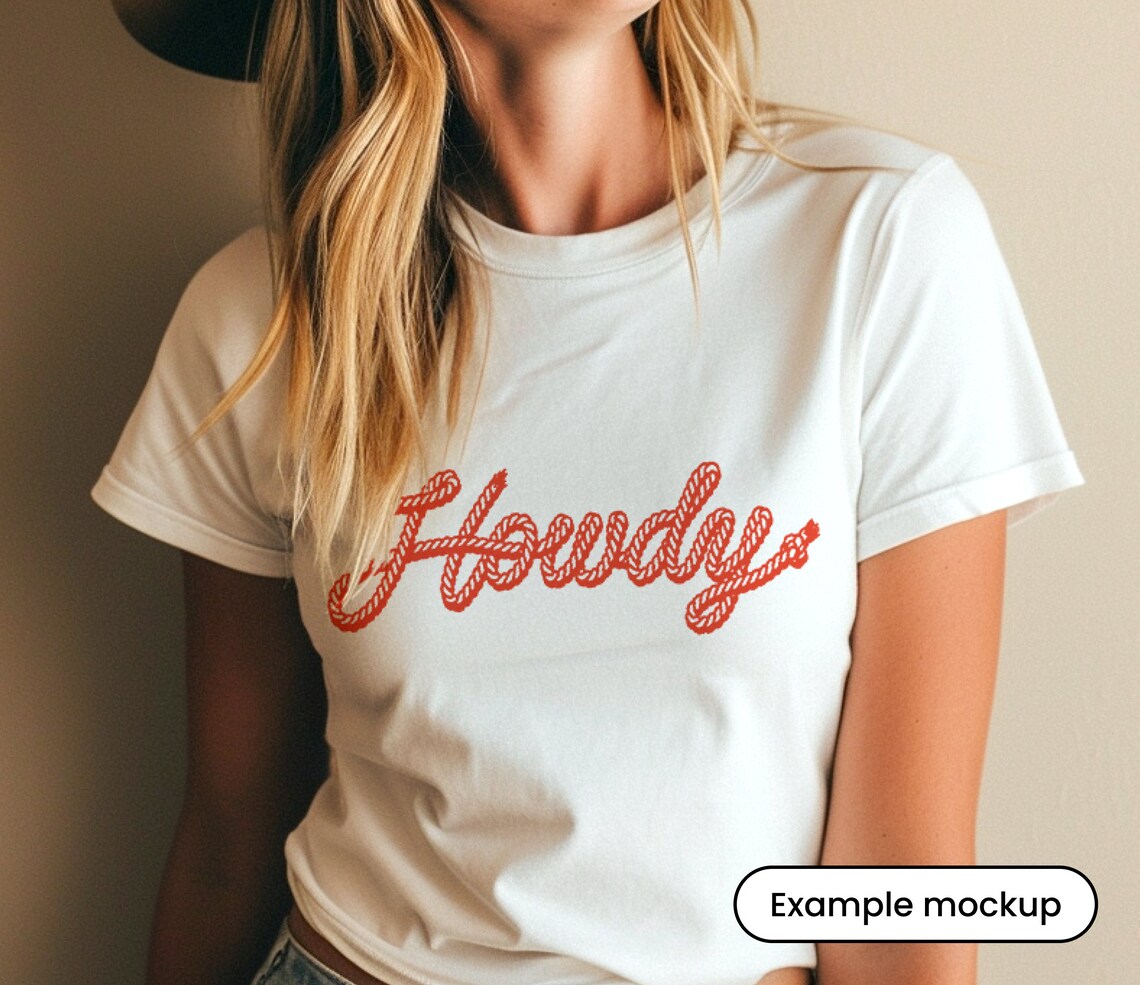 Howdy SVG Rope Lettering Typography Script Art 1950s Country Clipart ...