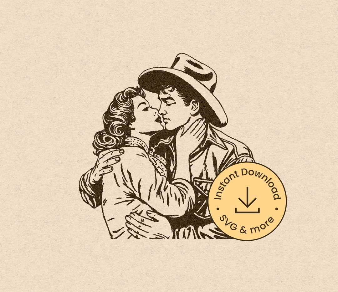 Cowboy Cowgirl Romance Svg, Cowboy Kiss Clipart, Cowboy Western Love ...